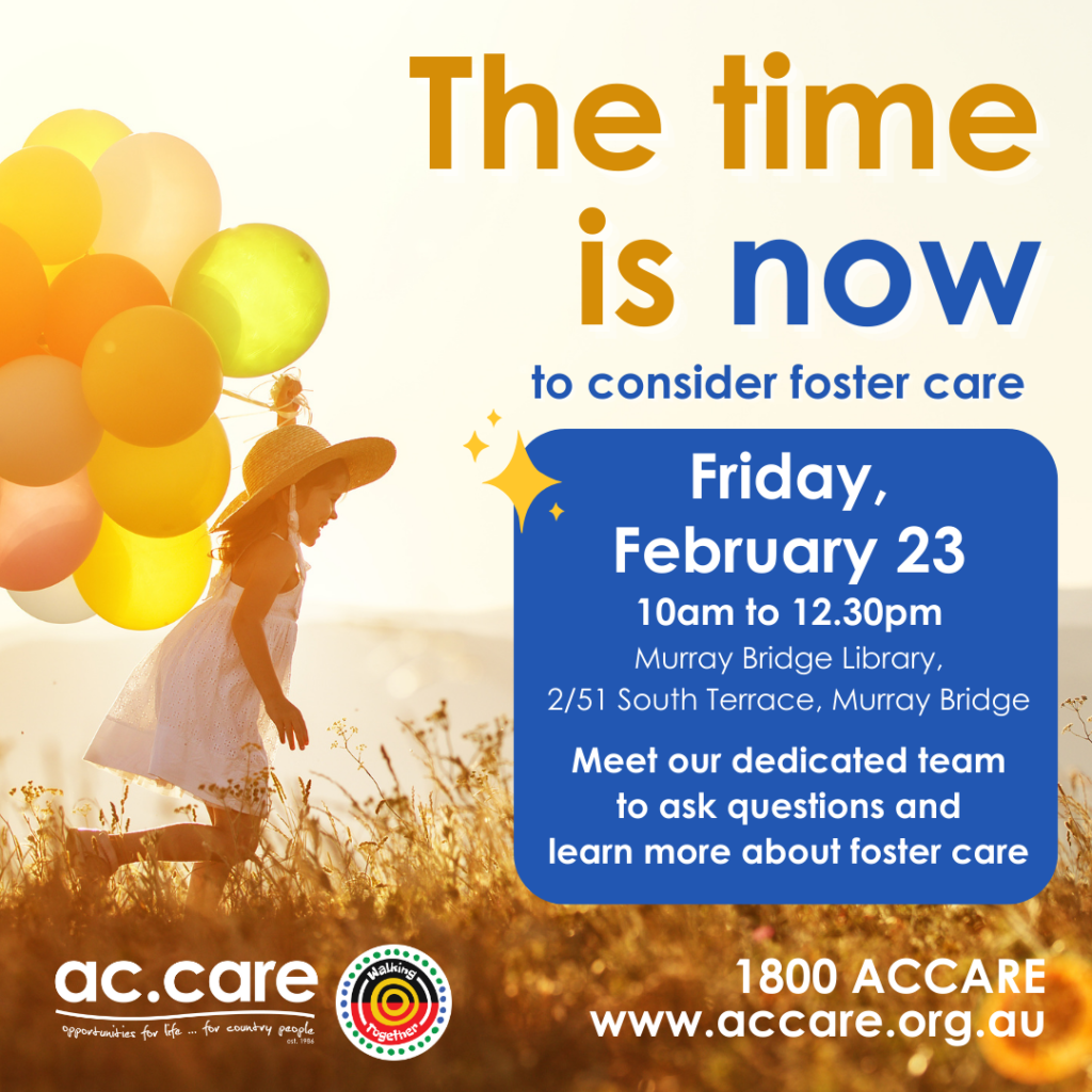 Learn more about foster care at Murray Bridge Library - ac.care